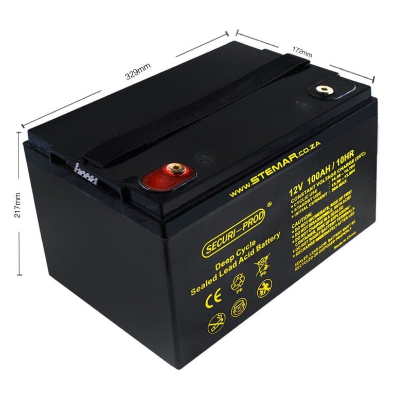 Securi-Prod 12v 100Ah Deep Cycle Battery - Stemar Security Systems