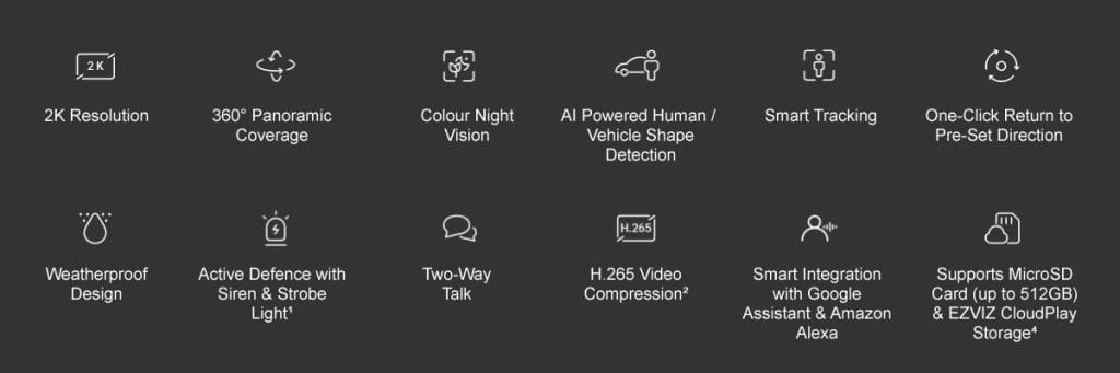 EZVIZ H8C Pro 2K Pan & Tilt WiFi Camera (3MP) - Stemar Security Systems