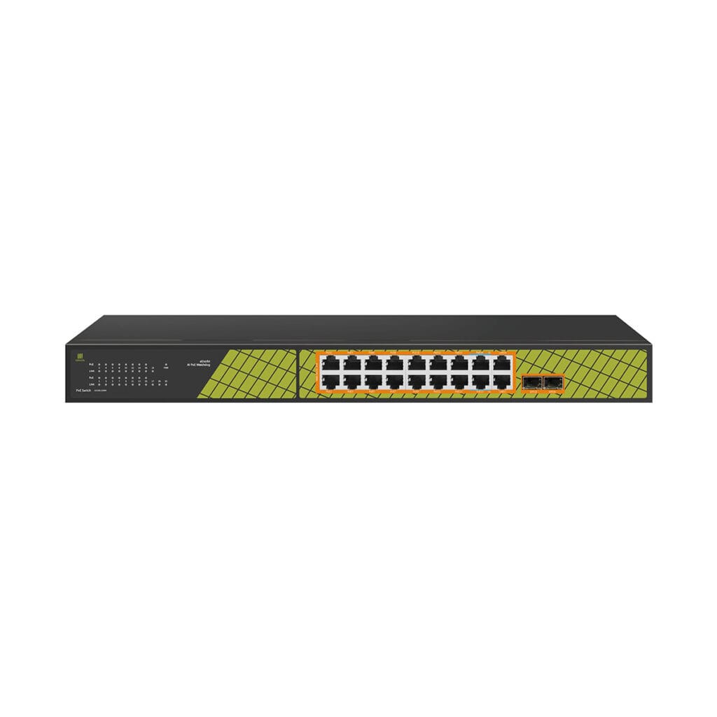 GENATA 16 Port Gigabit AI PoE Switch GNT-RP1420G6 - Stemar Security Systems